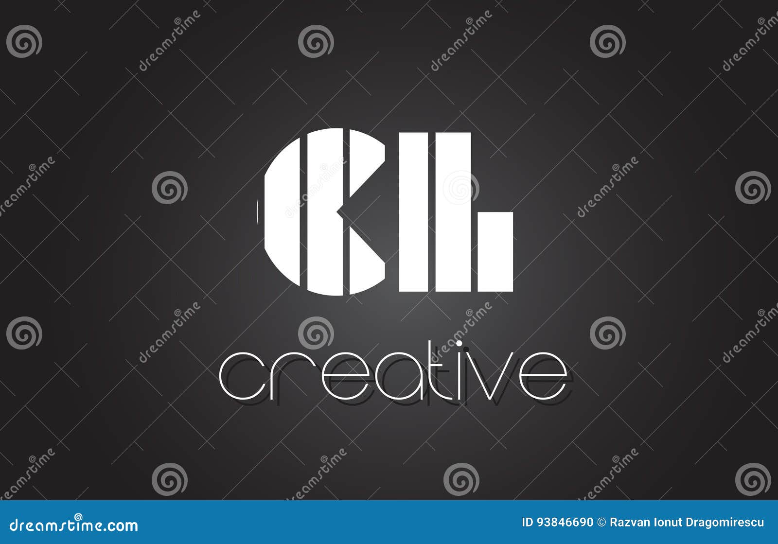 CL C L Letter Logo Design with White and Black Lines. Stock Vector ...