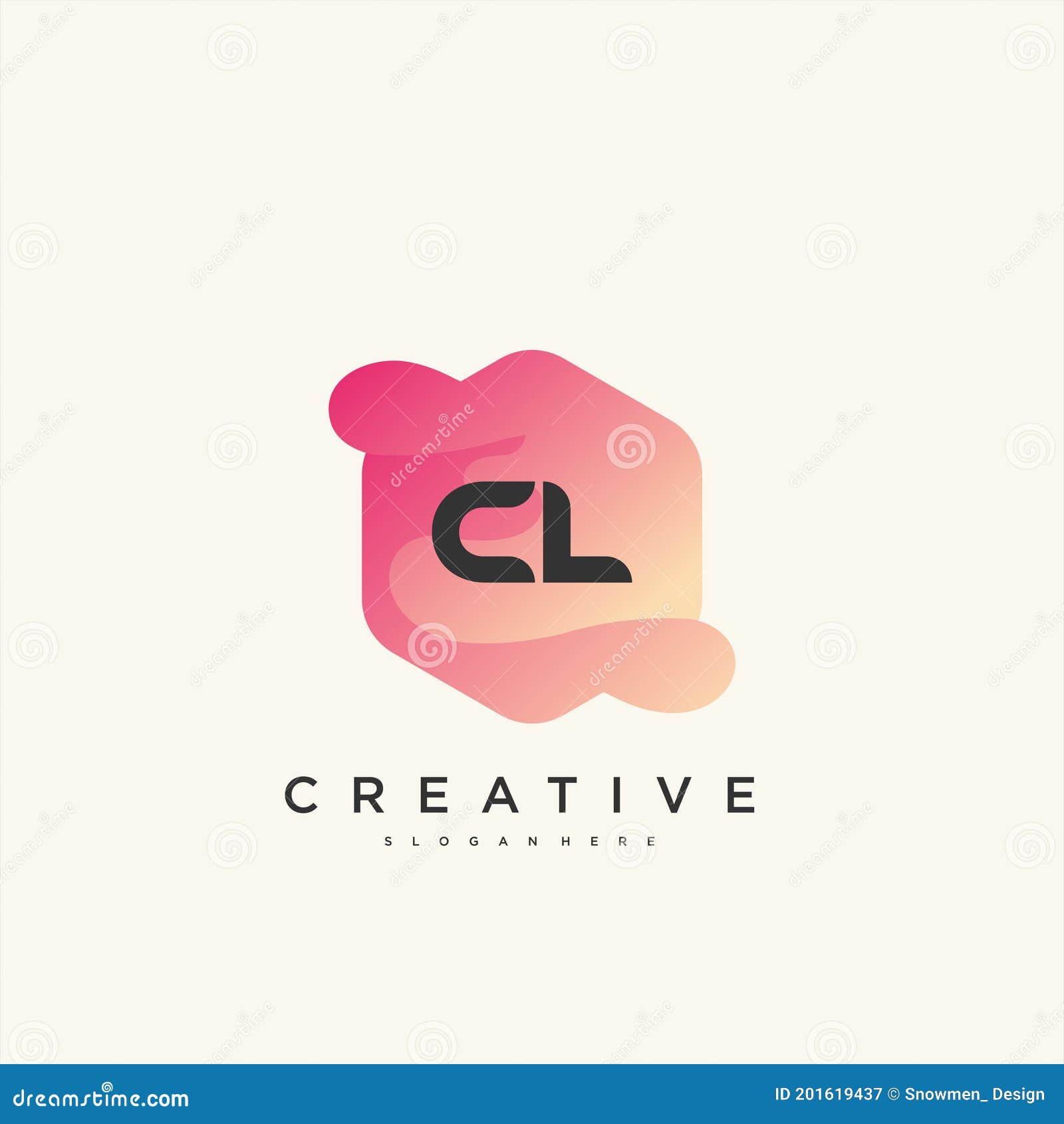 CL Initial Letter Logo Icon Design Template Elements with Wave Colorful ...