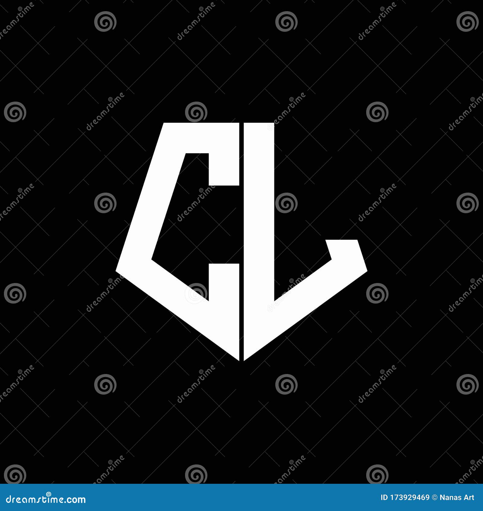 CL Logo Monogram with Pentagon Shape Style Design Template Stock Vector ...