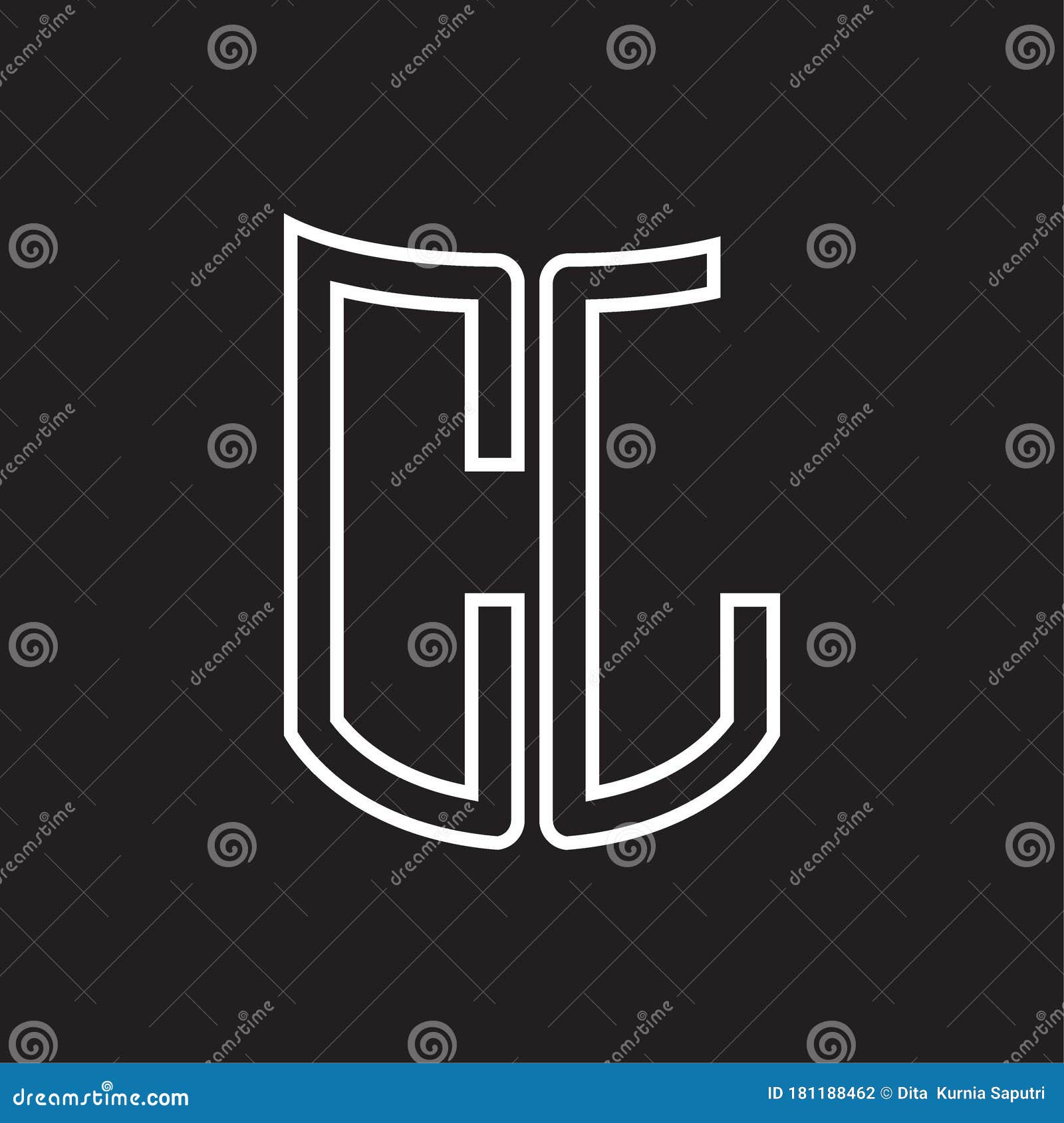 CL Logo Monogram with Ribbon Style Outline Design Template Stock Vector ...