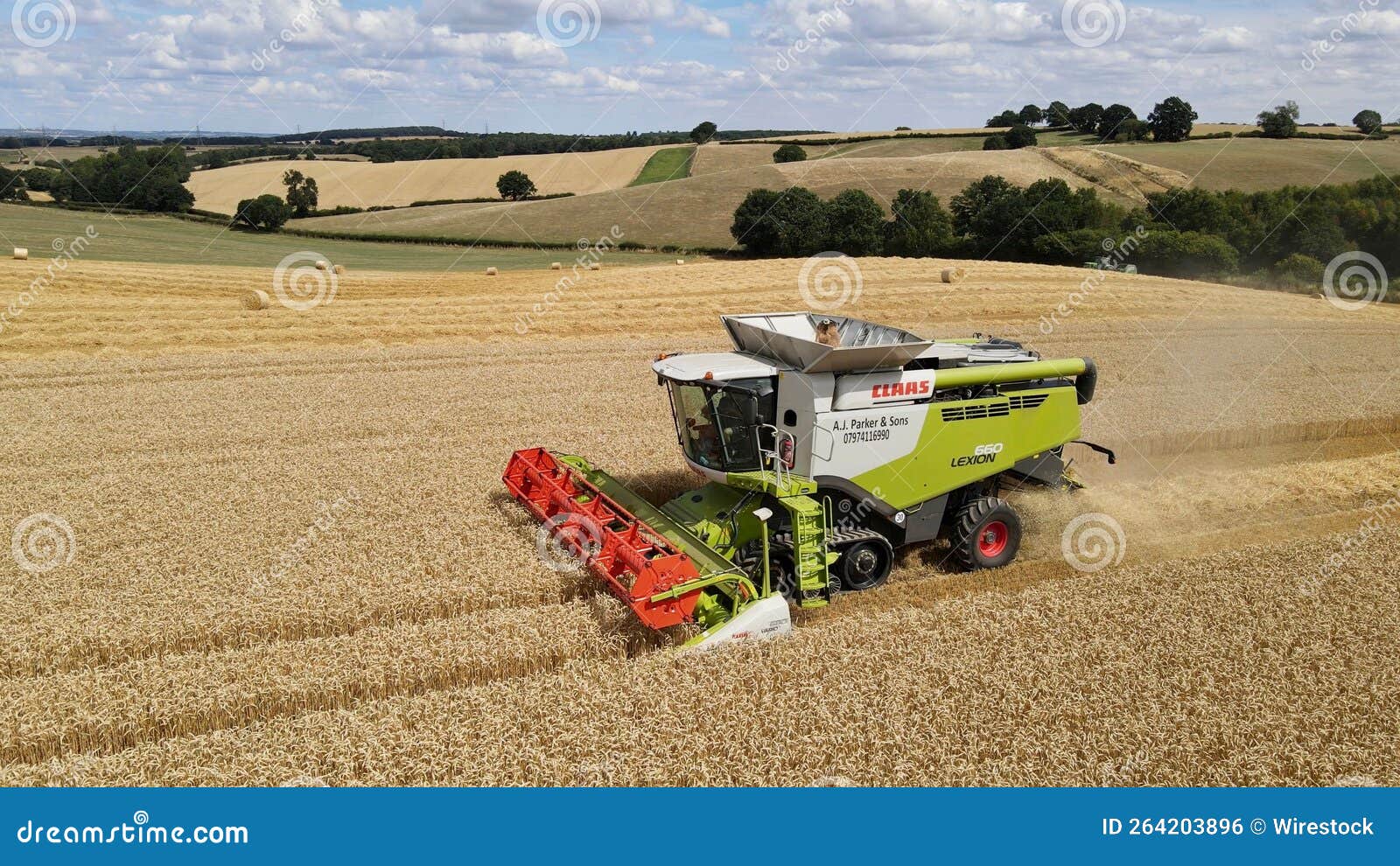 Claas Combine Harvesting in a Wheat Field Editorial Photo - Image of ...