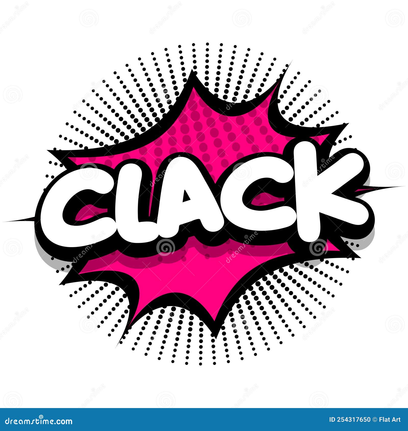 Clack Comic Book Explosion Bubble Vector Illustration Stock Vector ...