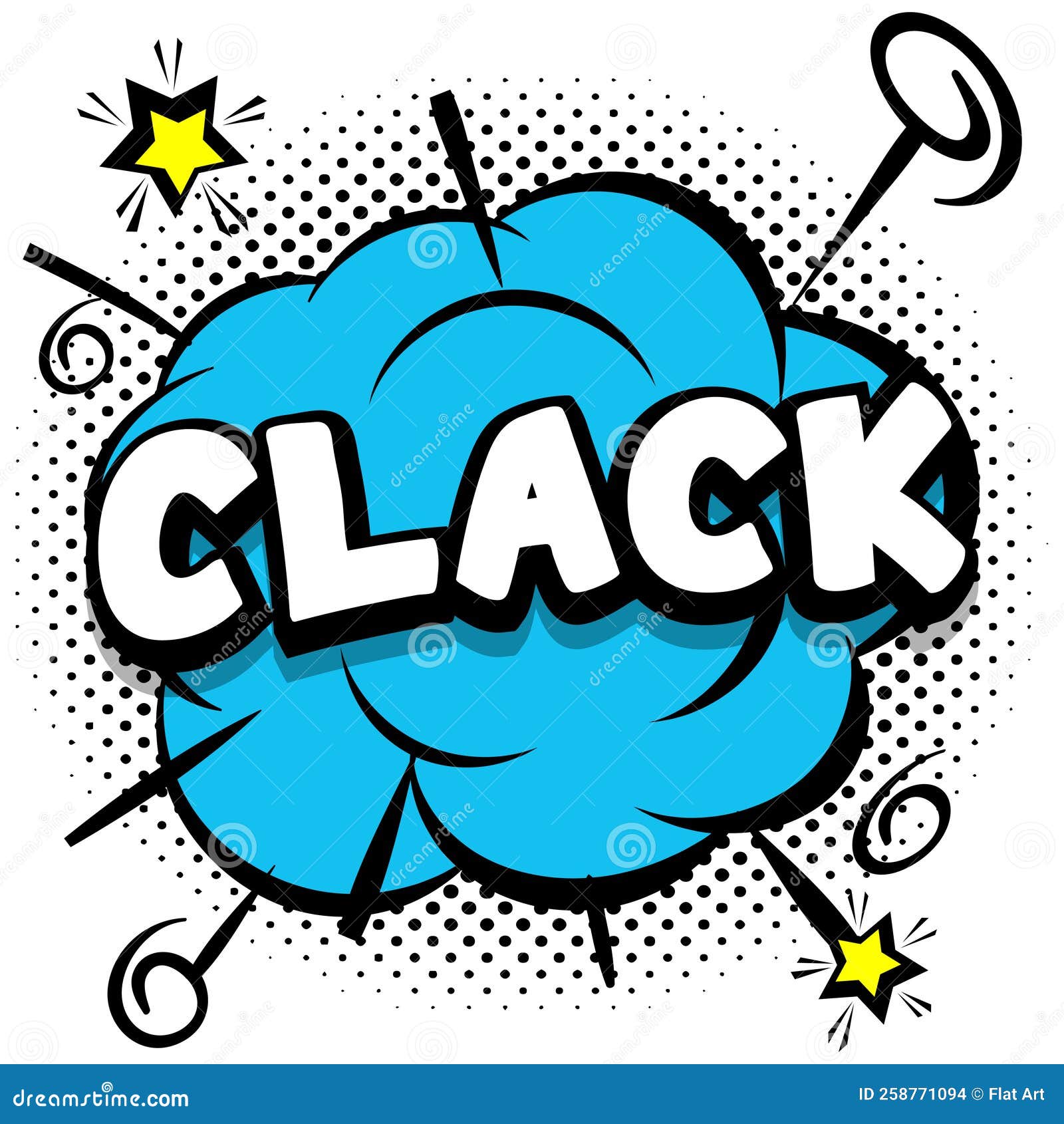 Clack Comic Bright Template with Speech Bubbles on Colorful Frames ...