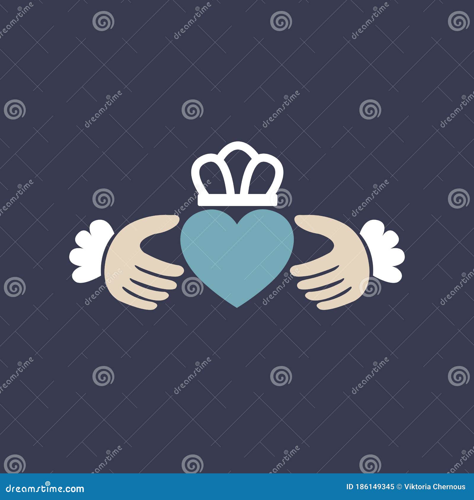 Claddagh Ring Icon, Vector Illustration Stock Illustration ...