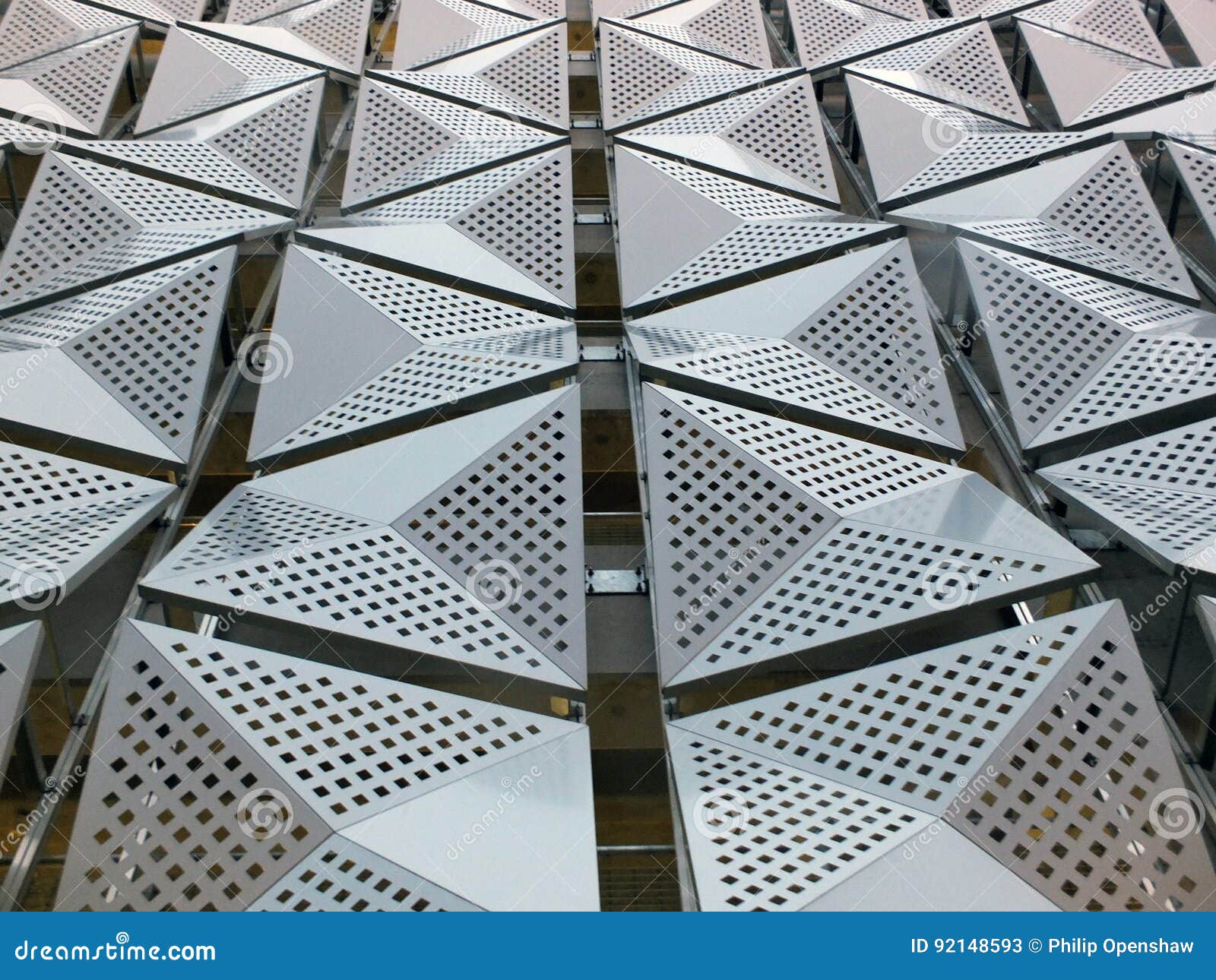 Cladding On Geometric Modern Steel Building Stock Image Image Of