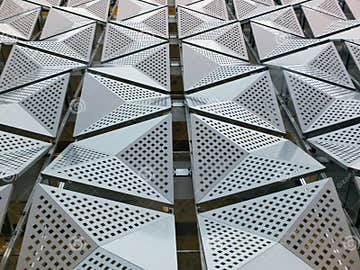 Cladding on Geometric Modern Steel Building Stock Image - Image of ...