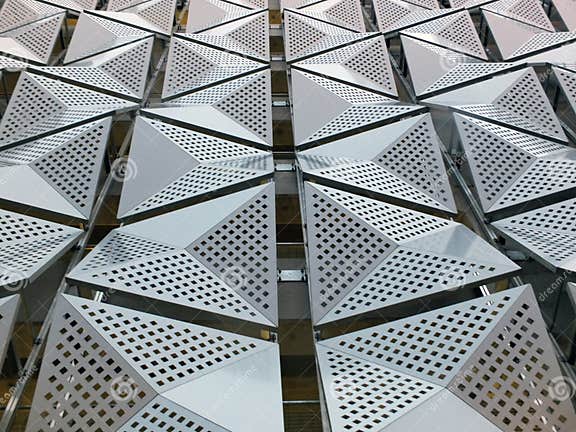 Cladding on Geometric Modern Steel Building Stock Image - Image of ...