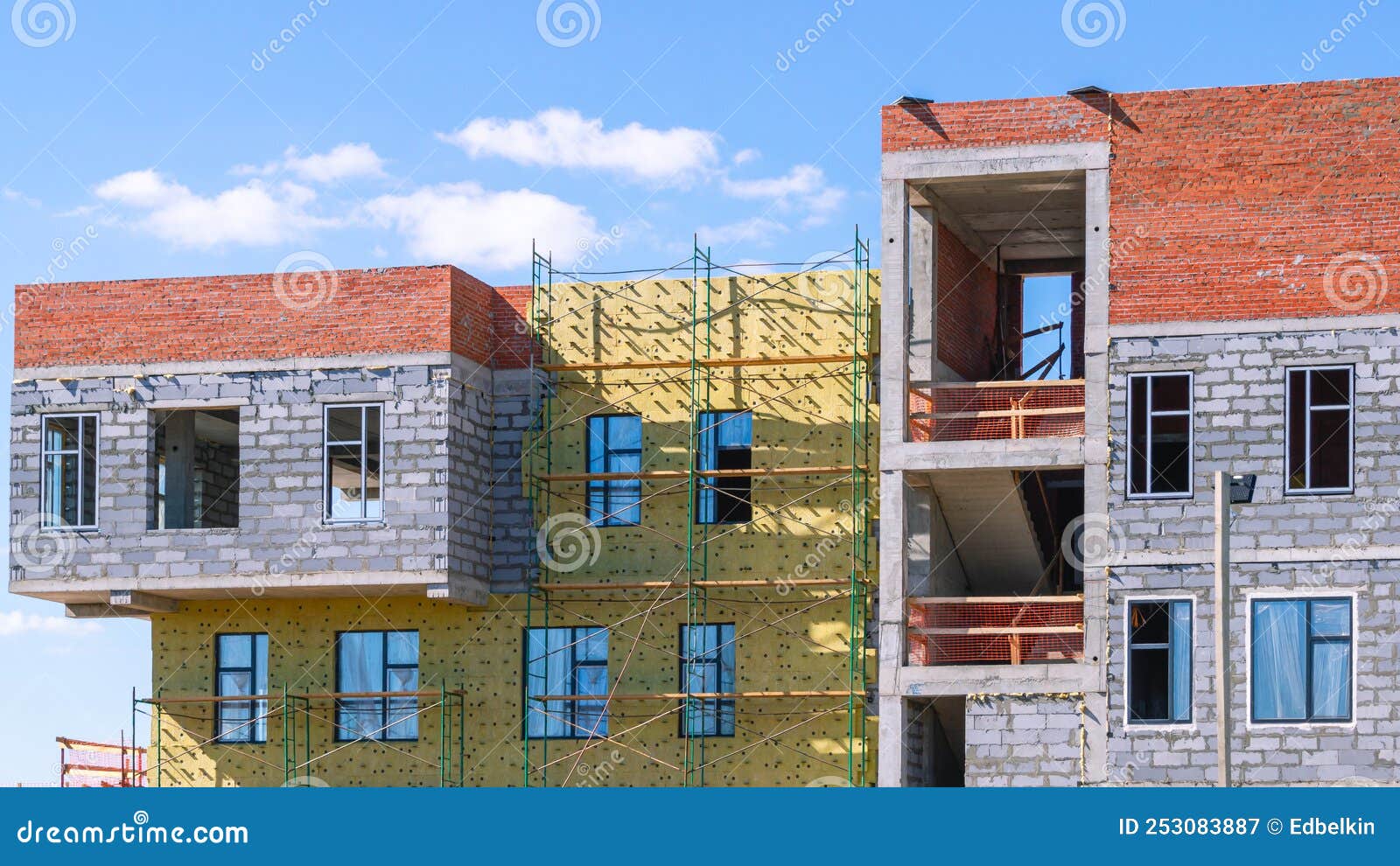 Cladding and Insulation of Walls on Rafters Stock Image - Image of ...