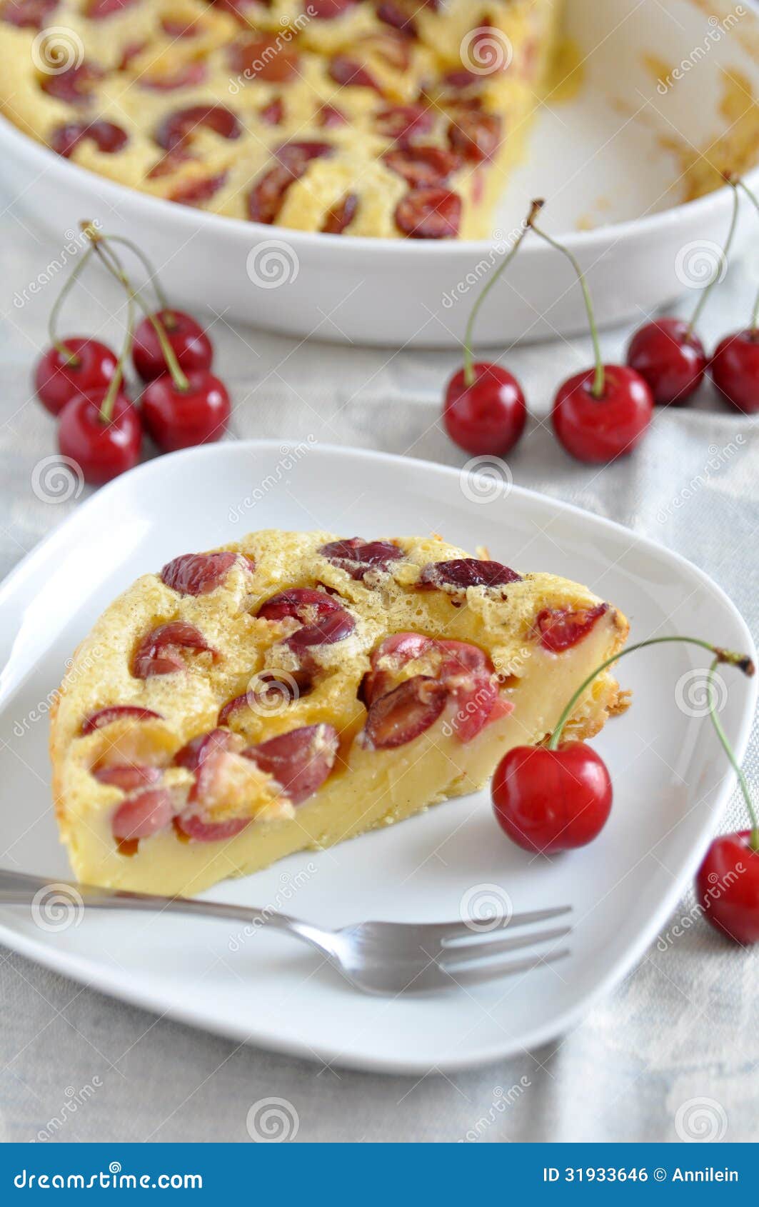 Clafoutis with cherries stock photo. Image of gourmet - 31933646