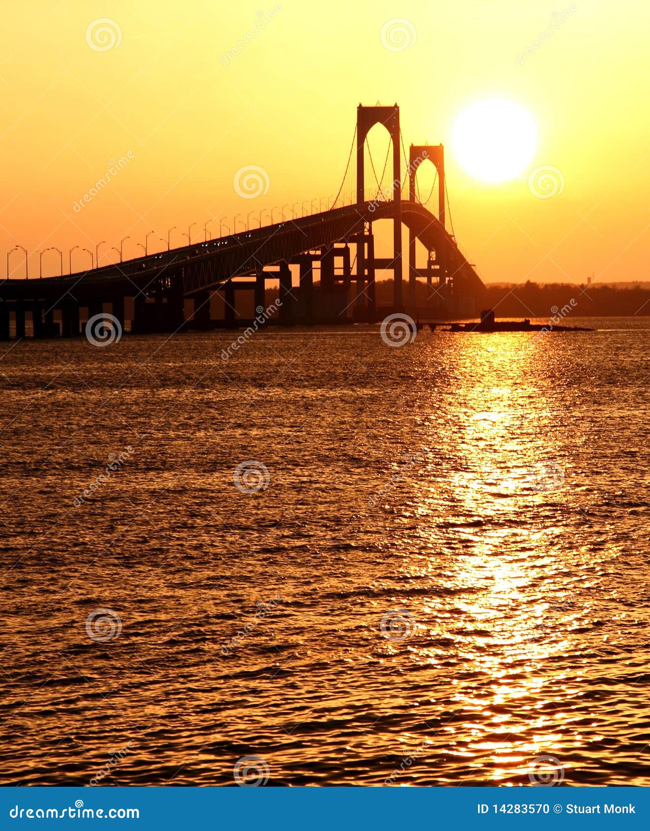 Claiborne Pell Bridge stock photo. Image of beautiful - 14283570