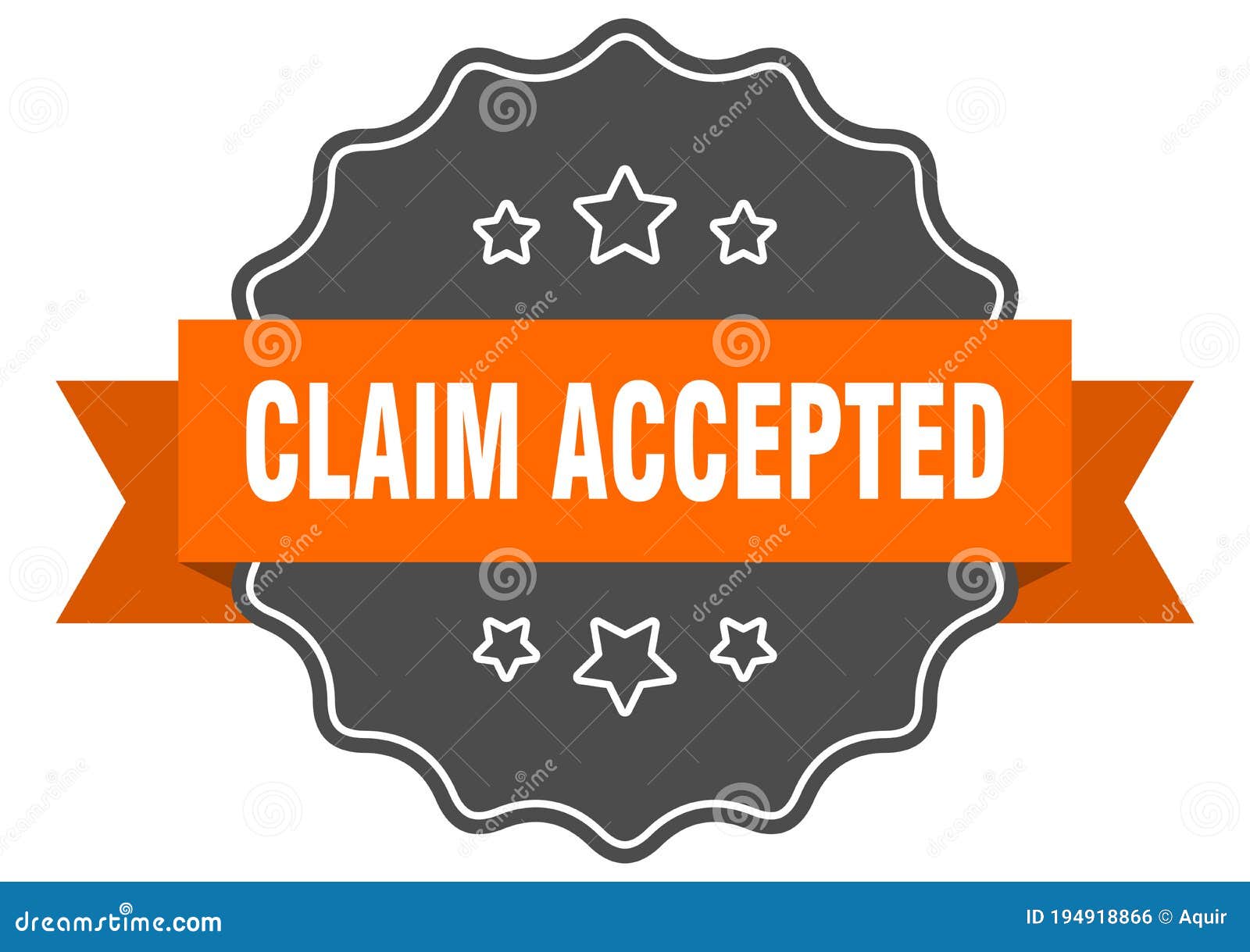 Claim Accepted Label. Claim Accepted Isolated Seal. Sticker. Sign Stock ...