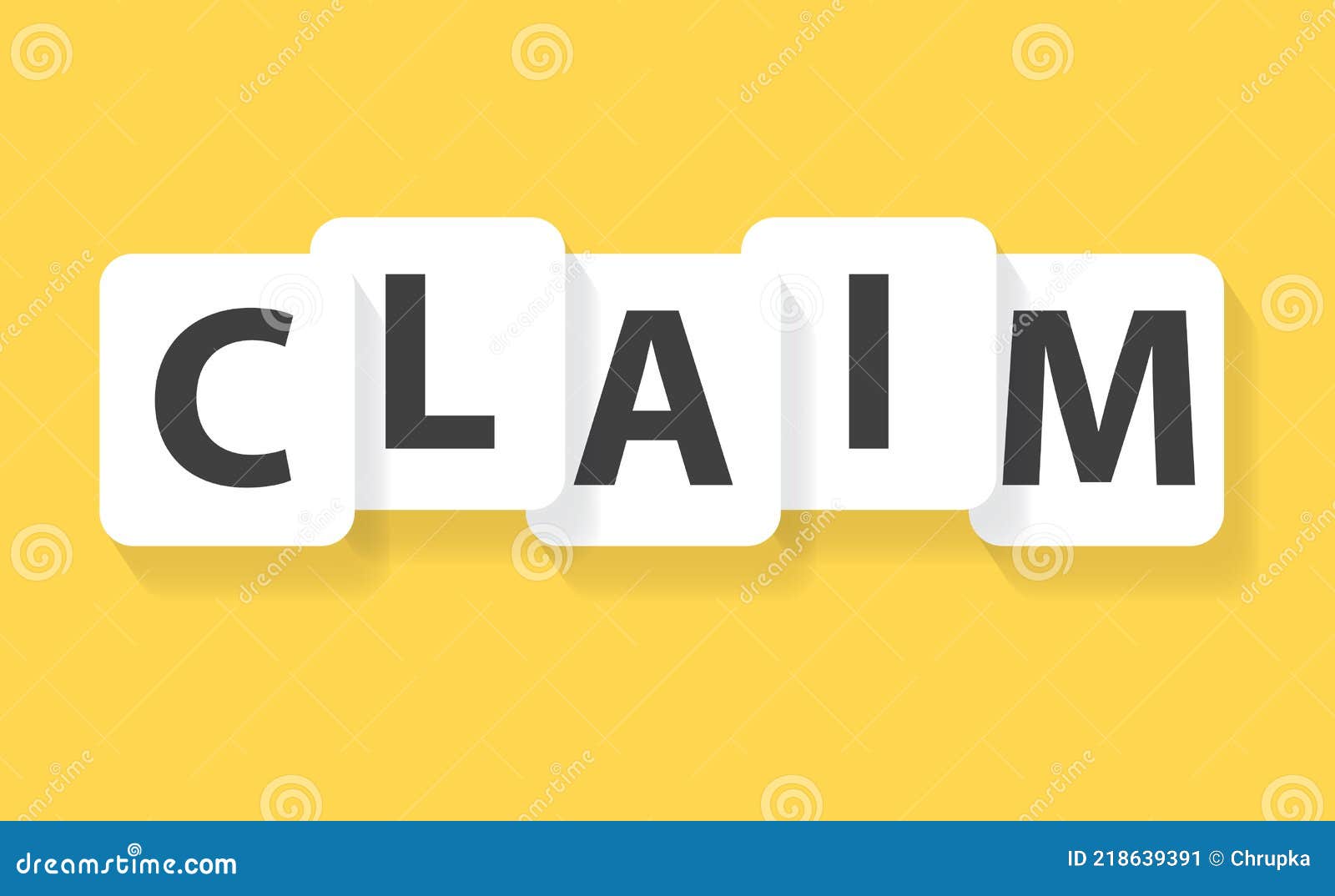 Claim Banner on Yellow Background Stock Vector - Illustration of form ...