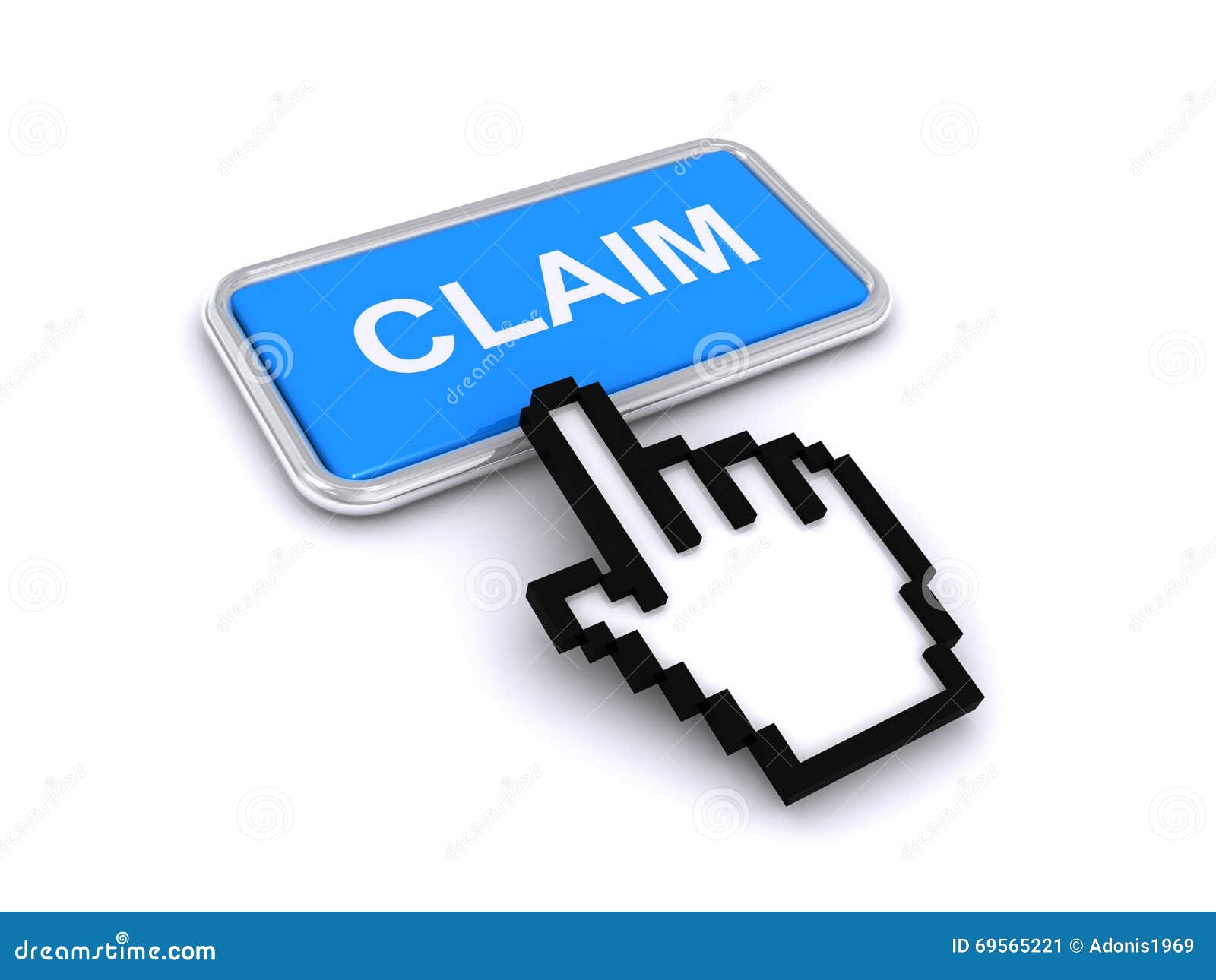 Claim button stock image. Image of icon, blue, graphics - 69565221