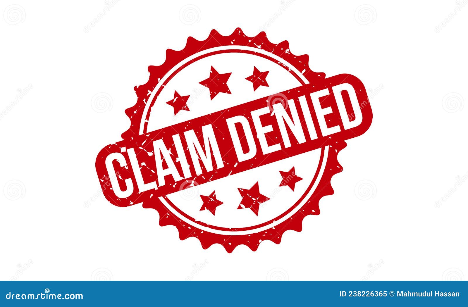 Claim Denied Rubber Grunge Stamp Seal Vector Illustration Stock Vector ...
