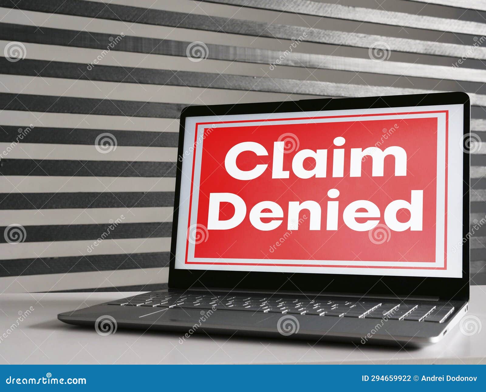 Claim Denied is Shown Using the Text Stock Photo - Image of text ...