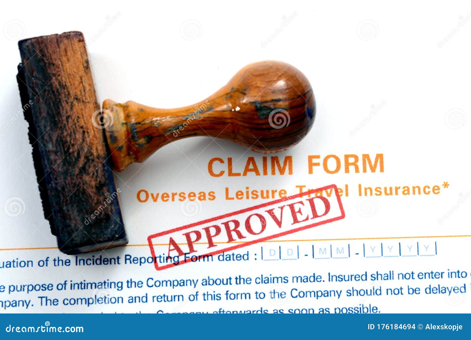Claim form - approved stock photo. Image of concept - 176184694
