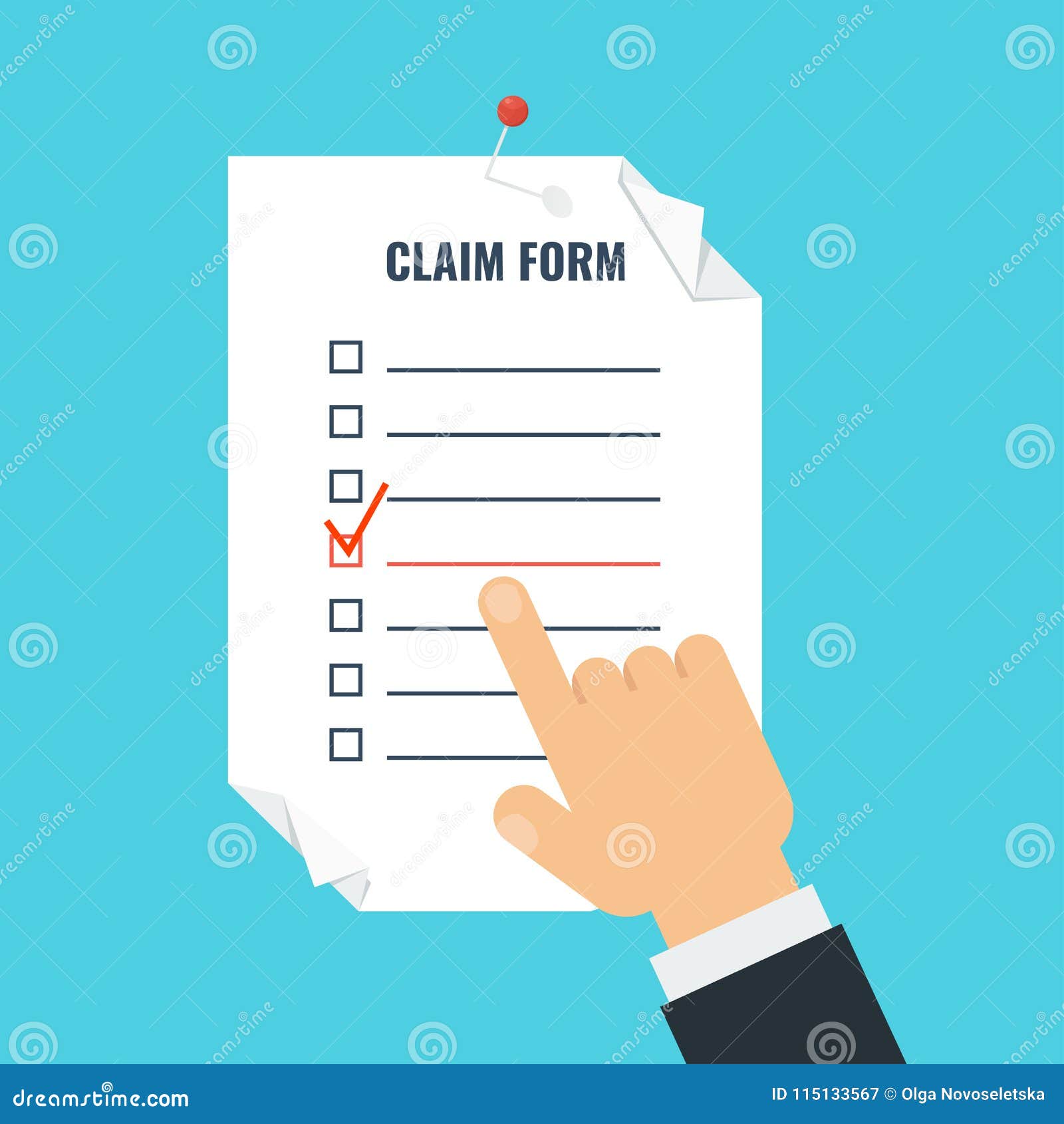 Claim form blank stock vector. Illustration of graphic - 115133567