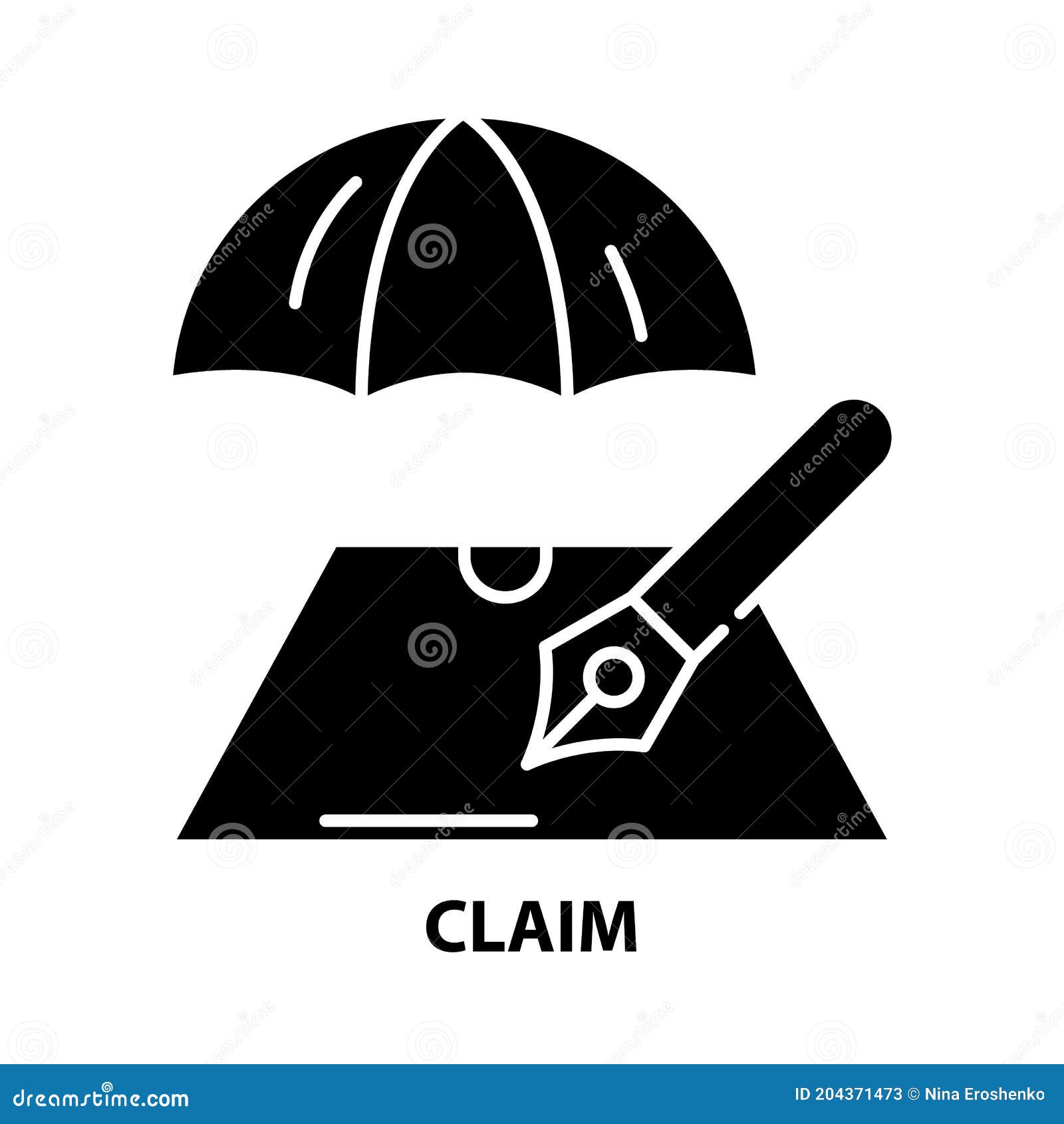 Claim Icon, Black Vector Sign with Editable Strokes, Concept ...