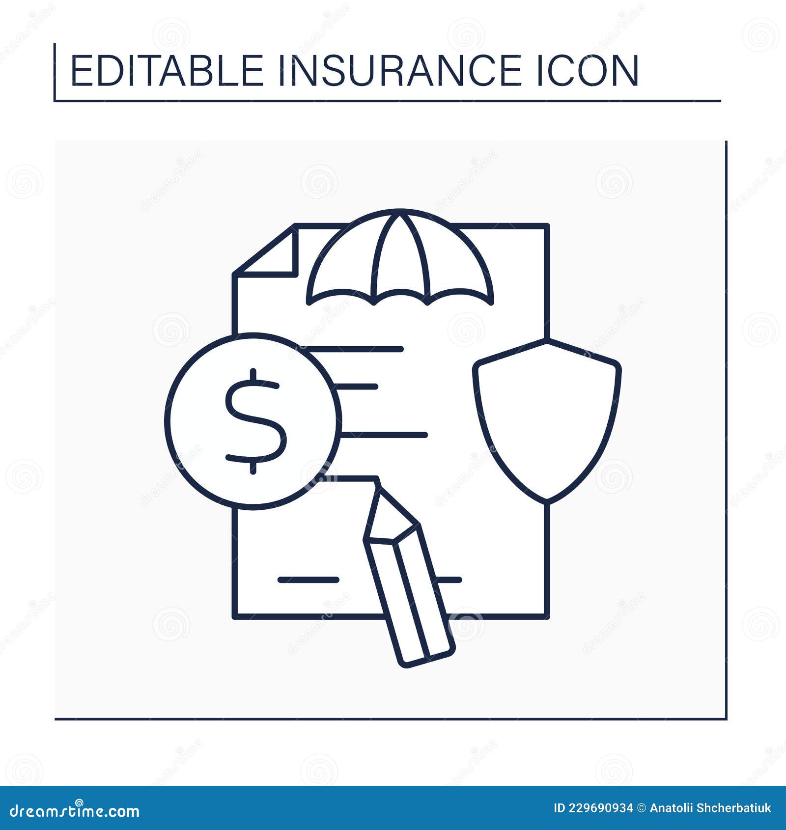 Claim line icon stock vector. Illustration of safety - 229690934