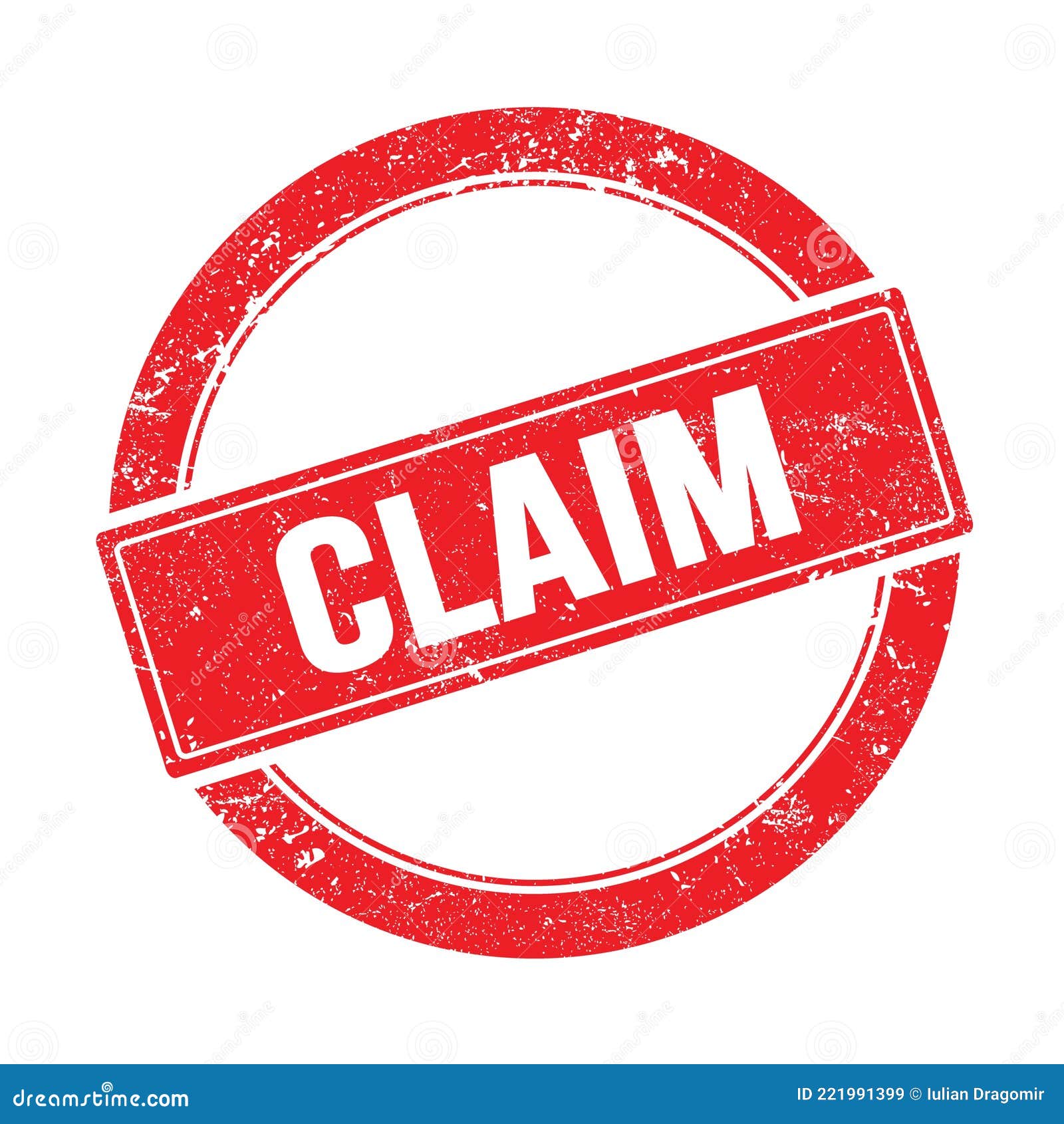 CLAIM Text on Red Grungy Round Stamp Stock Illustration - Illustration ...