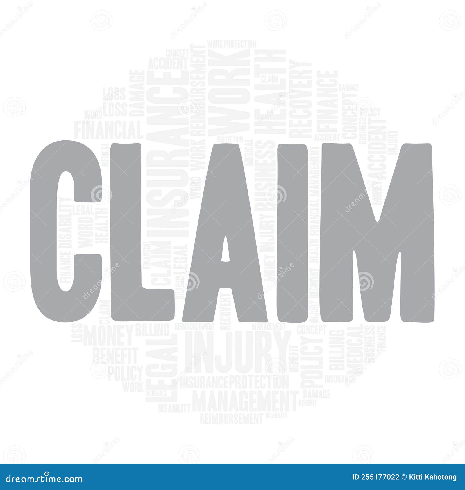 Claim Word Cloud Art Detailed Vector Stock Illustration - Illustration ...