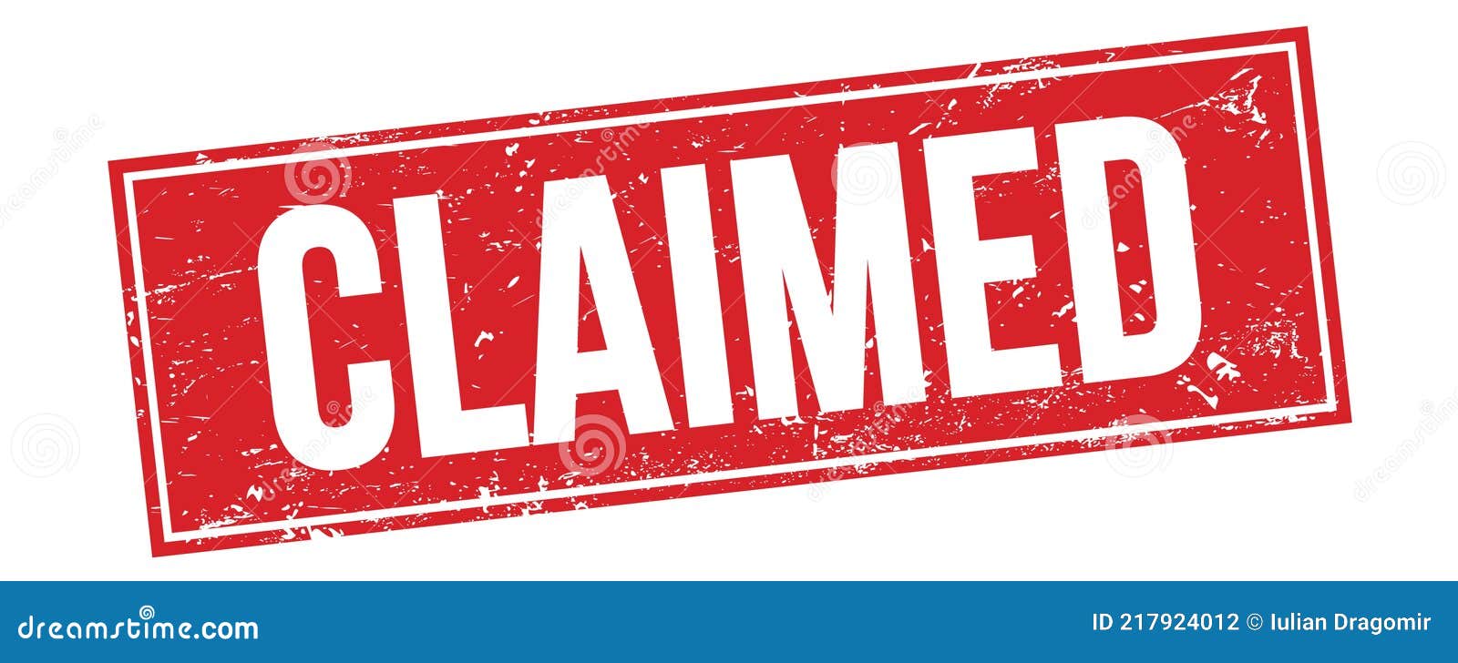 CLAIMED Text on Red Grungy Rectangle Stamp Stock Illustration ...