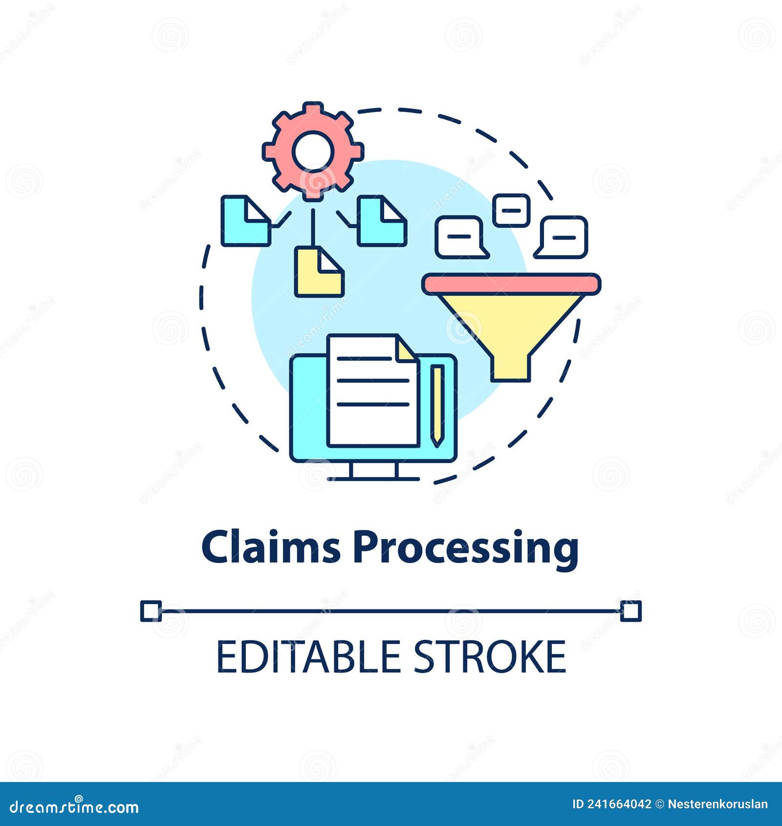Claims Processing Concept Icon Stock Vector - Illustration of vector ...