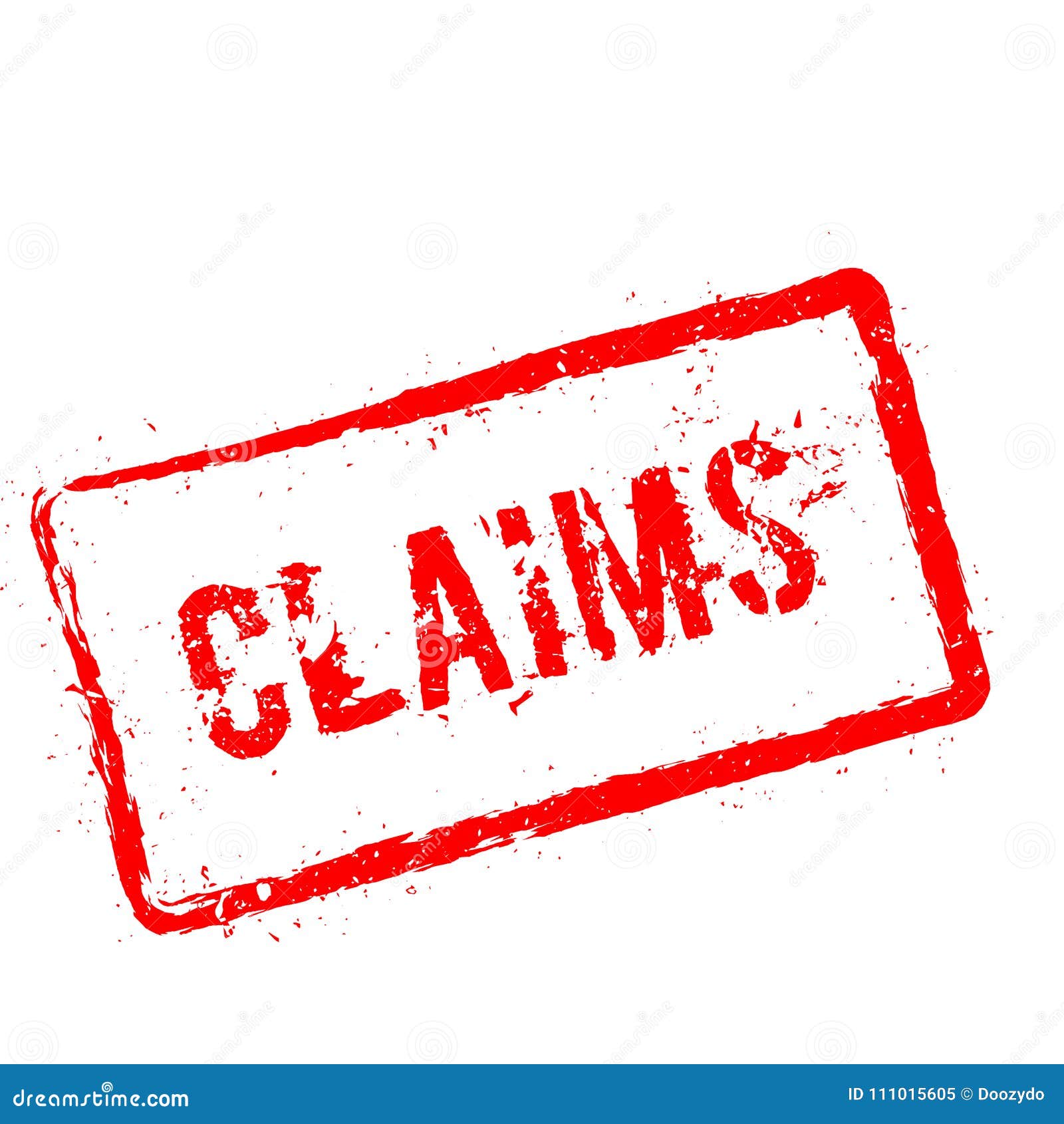 Claims Red Rubber Stamp Isolated On White. Cartoon Vector ...