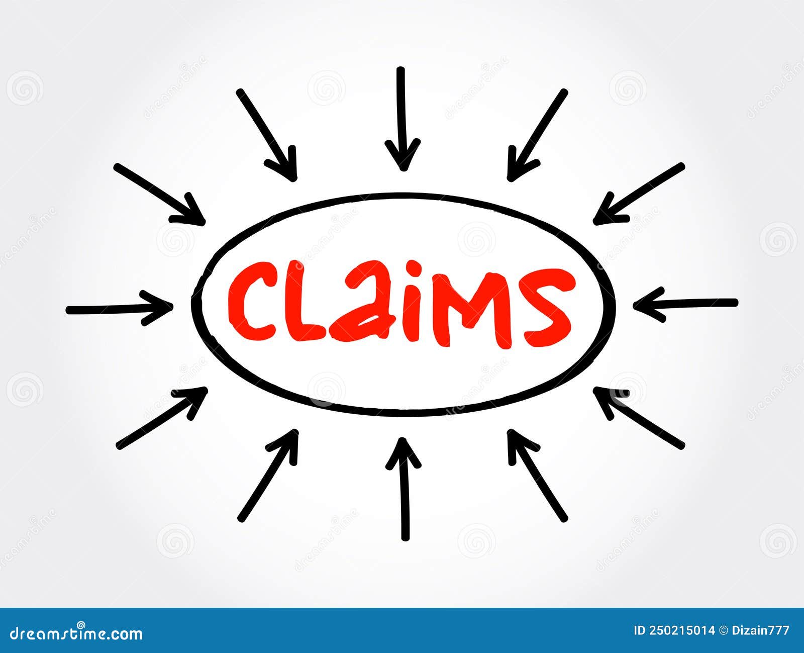 Claims Text with Arrows, Concept for Presentations and Reports Stock ...