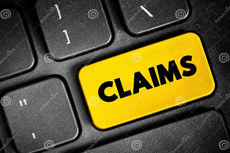 Claims Text Button on Keyboard, Concept Background Stock Image - Image ...
