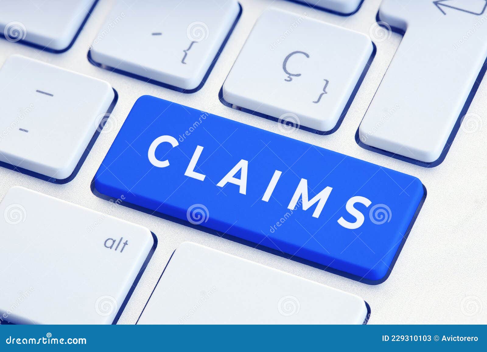 CLAIMS Word Through Magnifying Glass On Keyboard On The Chart Royalty ...