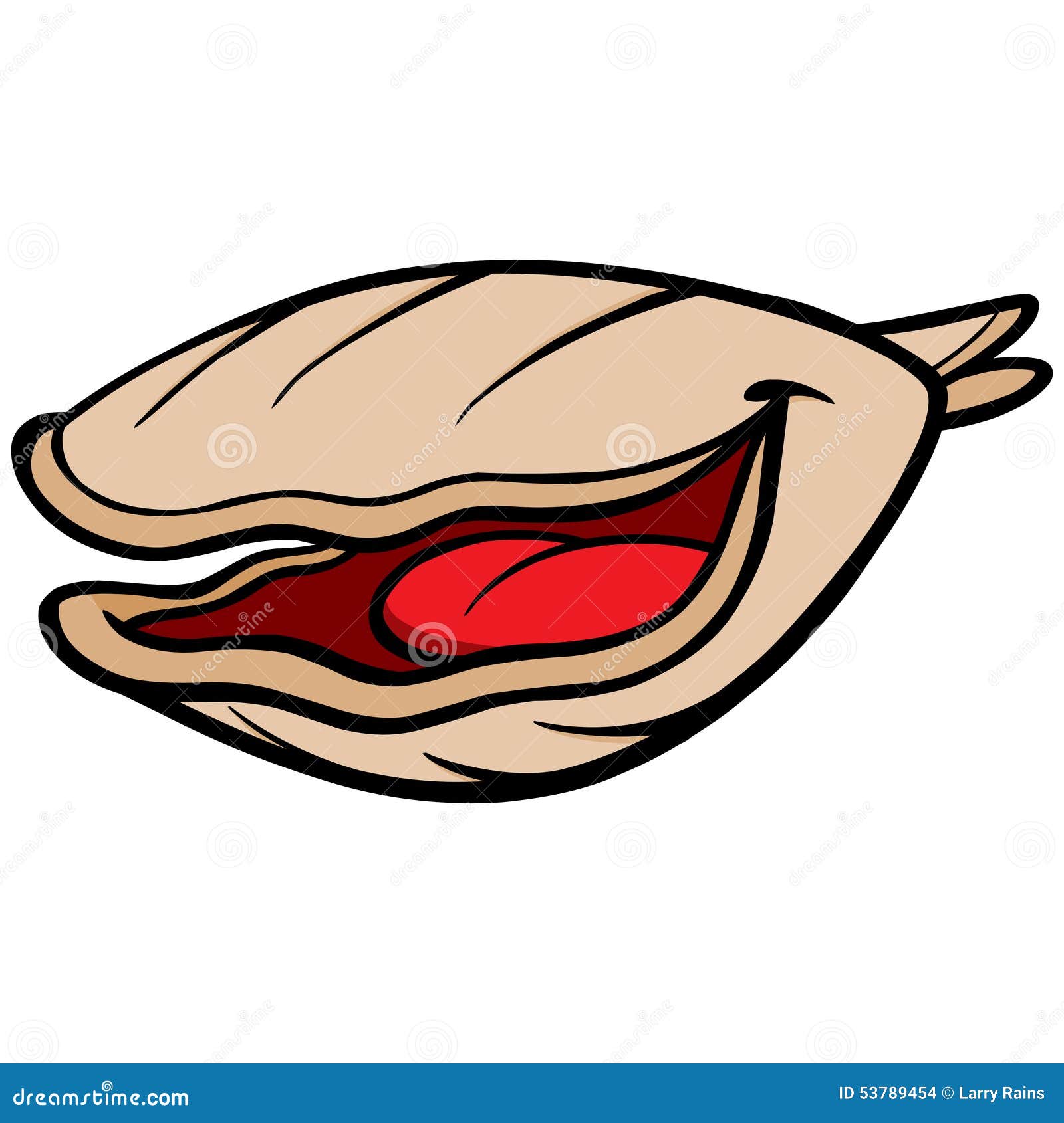 Clam Cartoon vektor abbildung. Illustration von sommer - 53789454
