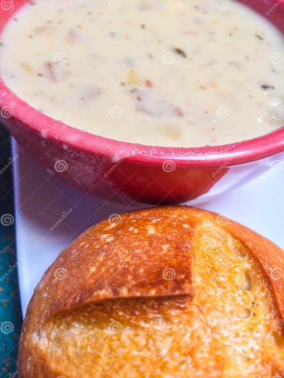 Chowder pot stock image. Image of chowder, soup, table - 79949329