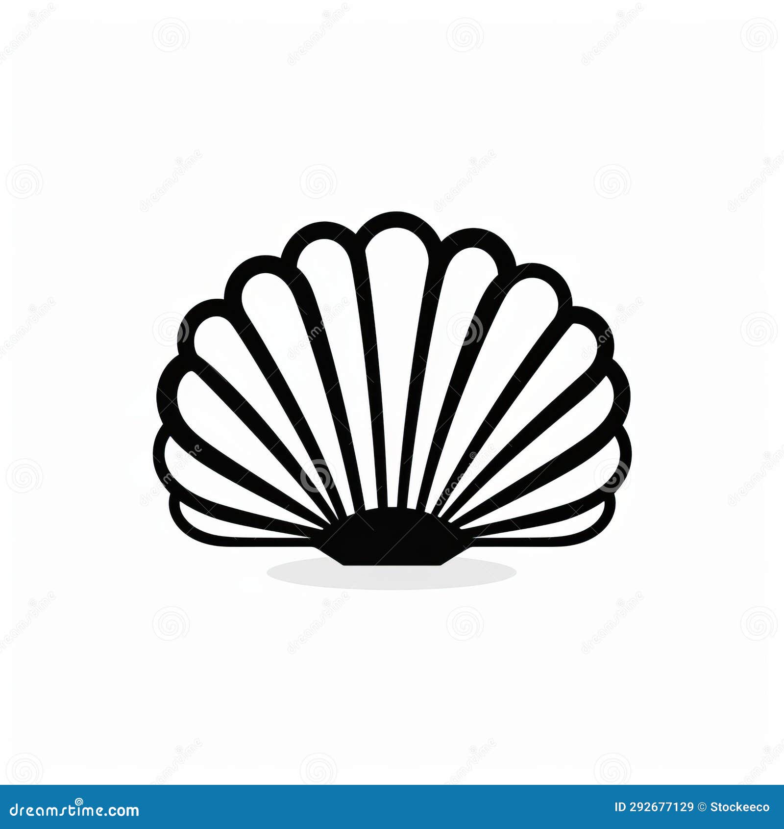 Minimalist Scallop Shell Icon: Graphic Design by Duckcore Stock ...