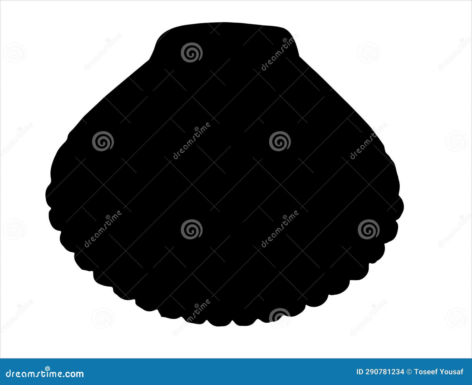 Calm Shell Silhouette Vector Art White Background Stock Vector ...
