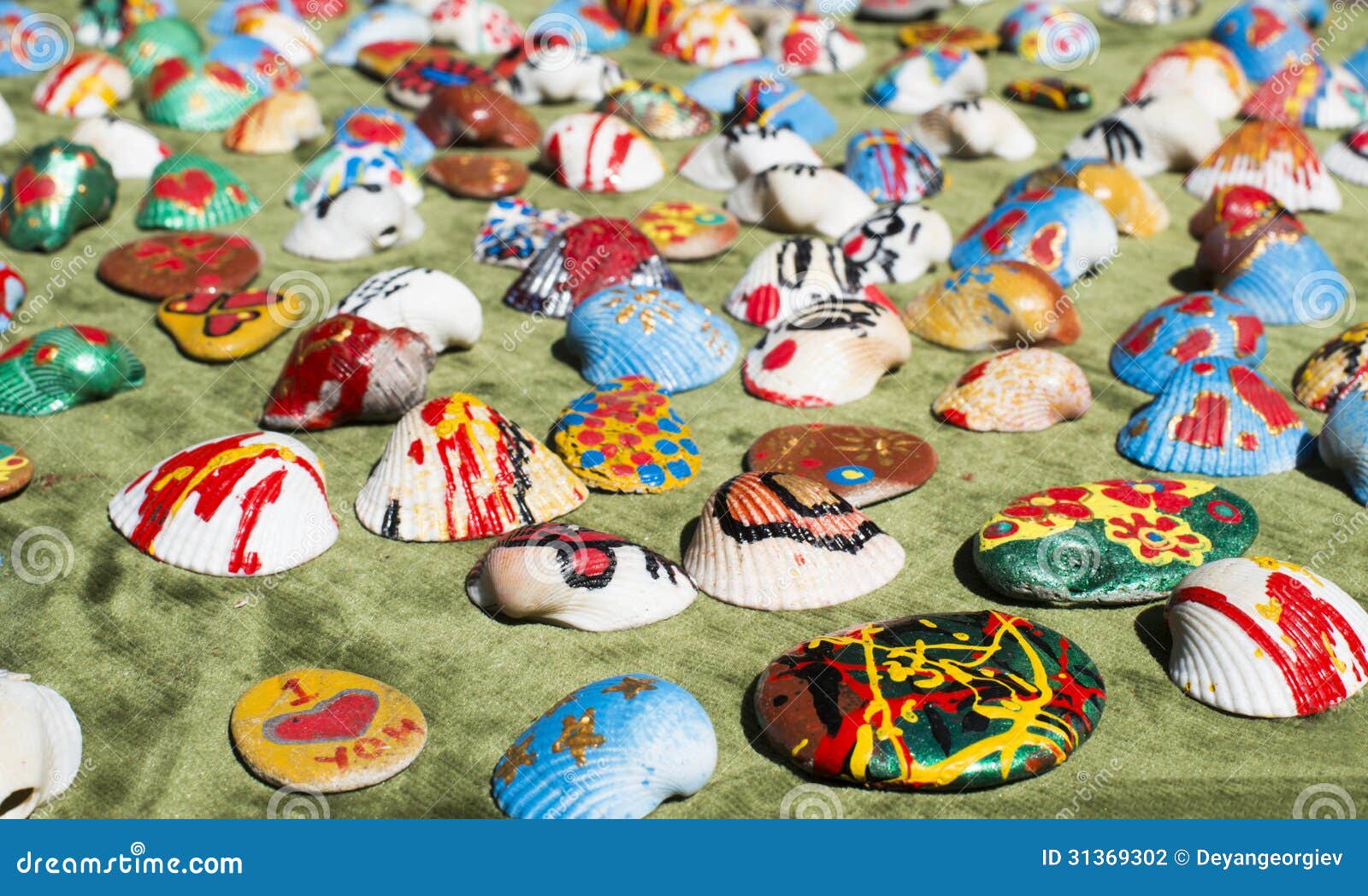 Shells Souvenirs. Painted Figures Stock Photo - Image of shellfish ...