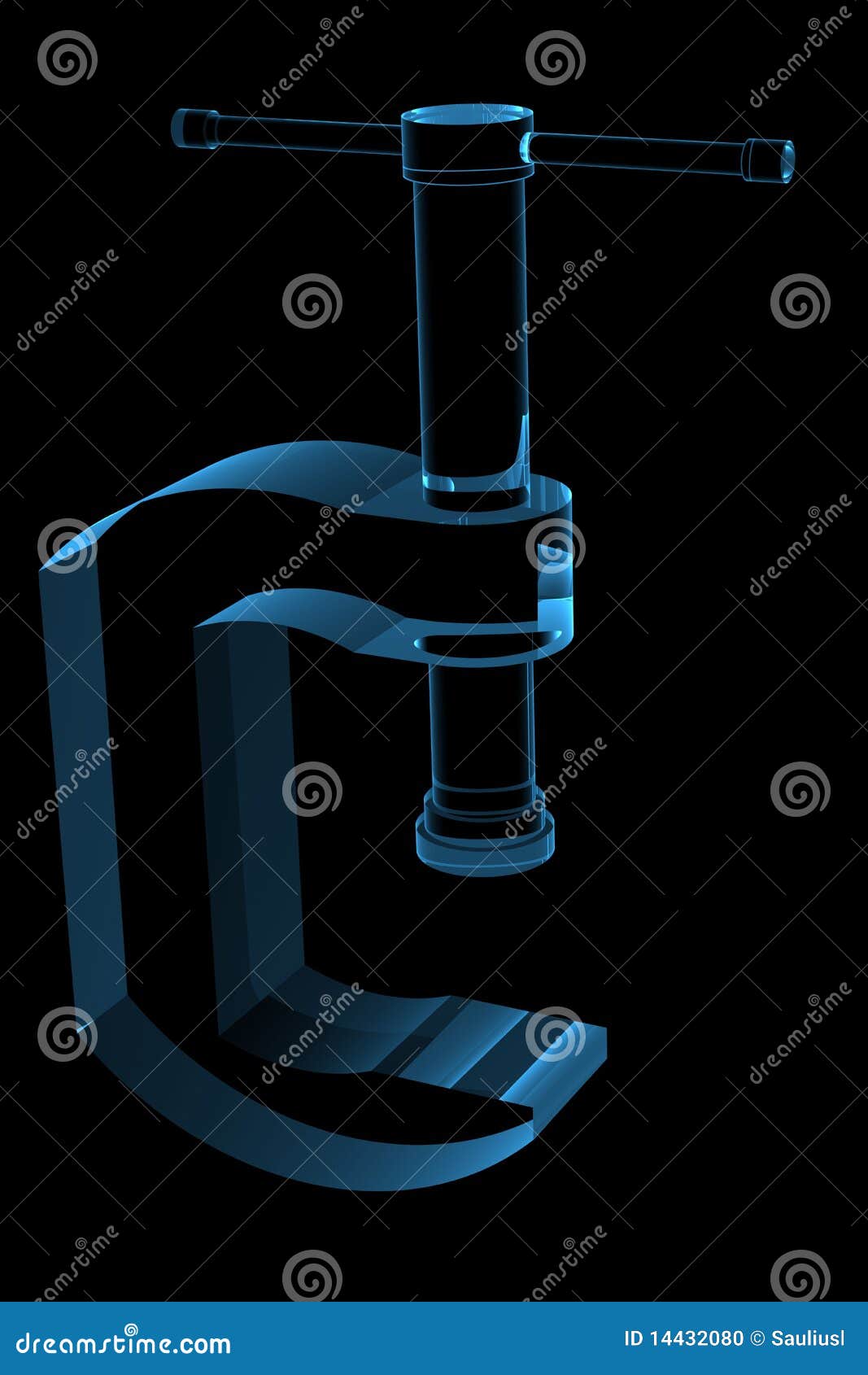 Clamp 3D X-Ray Blue stock illustration. Illustration of glass - 14432080