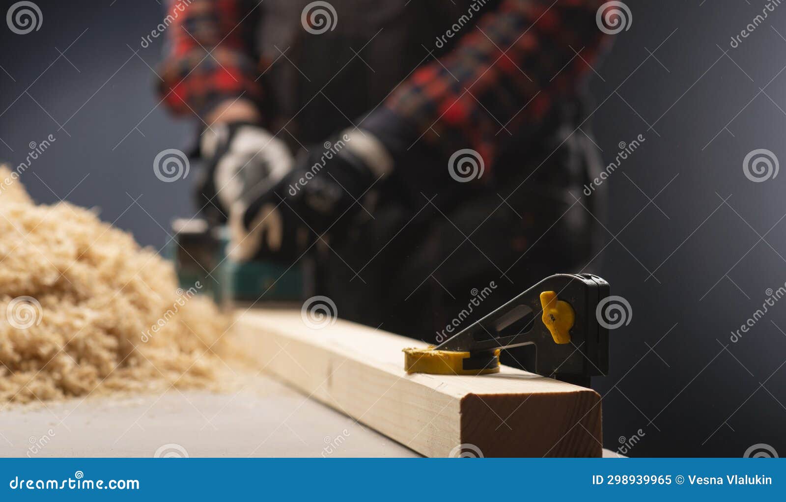 Clamp Compression Tool. Carpenter Works with Electric Planer Stock ...