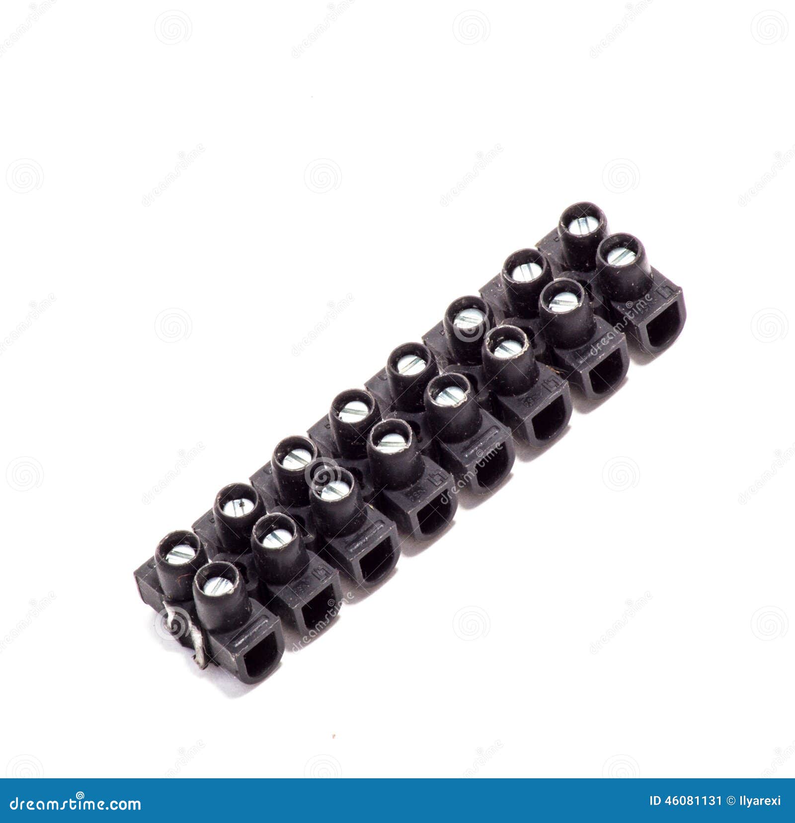 Block Clamp For Connecting Electrical Lines On White Background. Clamp ...