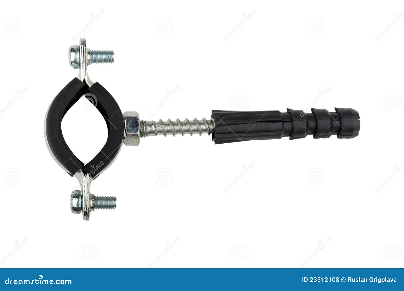 Clamp for fastening pipes stock photo. Image of fastening - 23512108