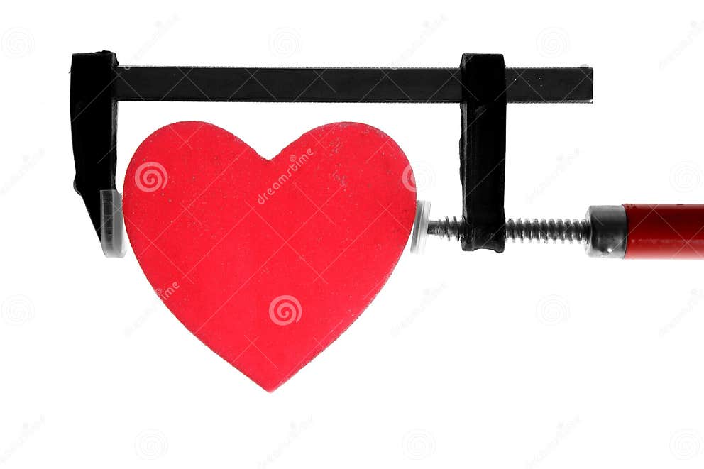 Clamp Grip Tool Pressing Red Heart Stock Image - Image of health, care ...