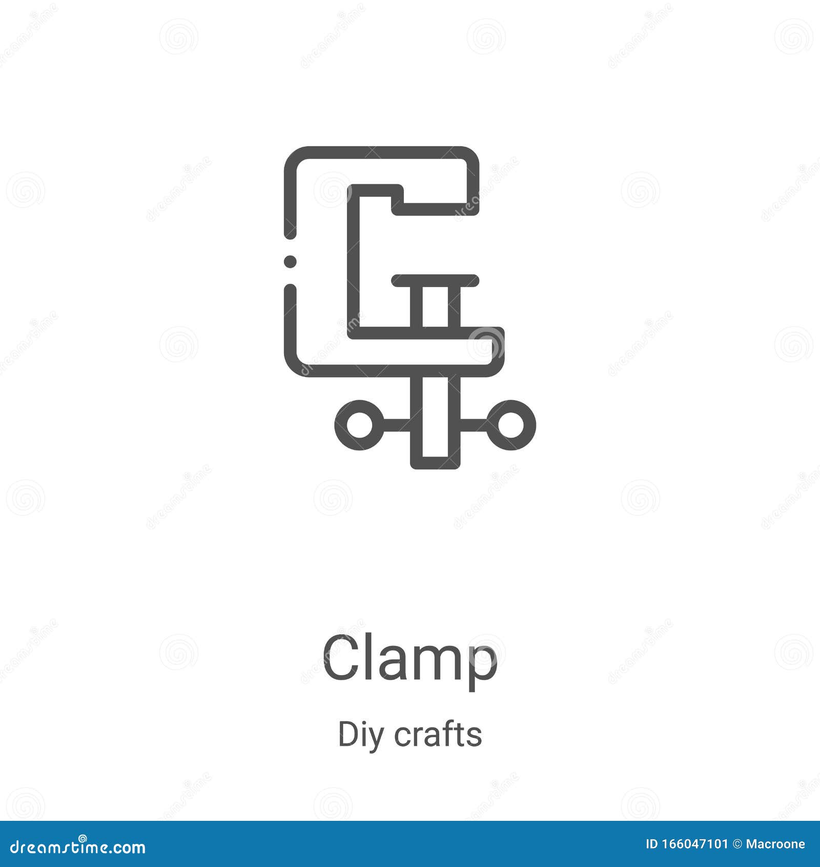 Clamp Icon Vector from Diy Crafts Collection. Thin Line Clamp Outline ...