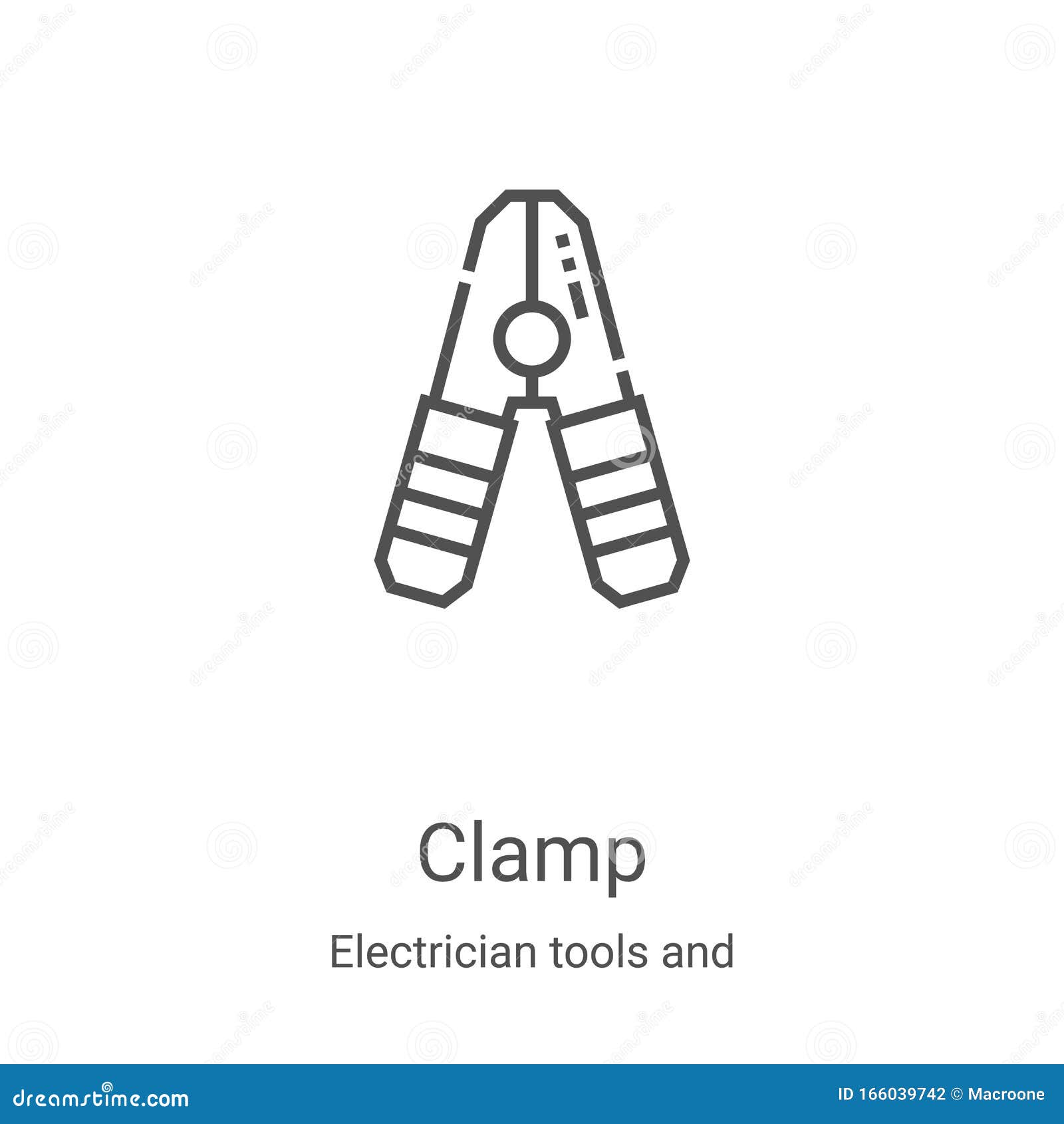 Clamp Icon Vector from Electrician Tools and Elements Collection. Thin ...