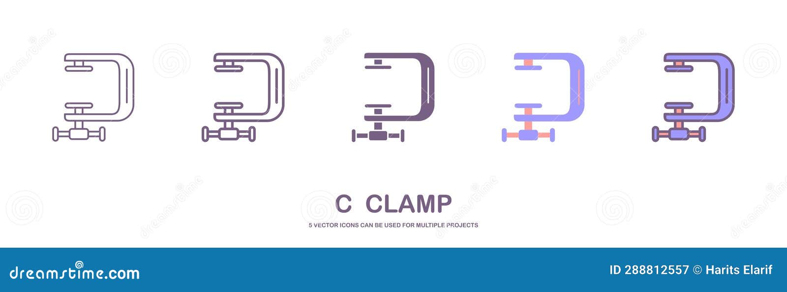 Clamp Outline Vector Icon. C Clamp Icon, Flat Vector Simple Element ...