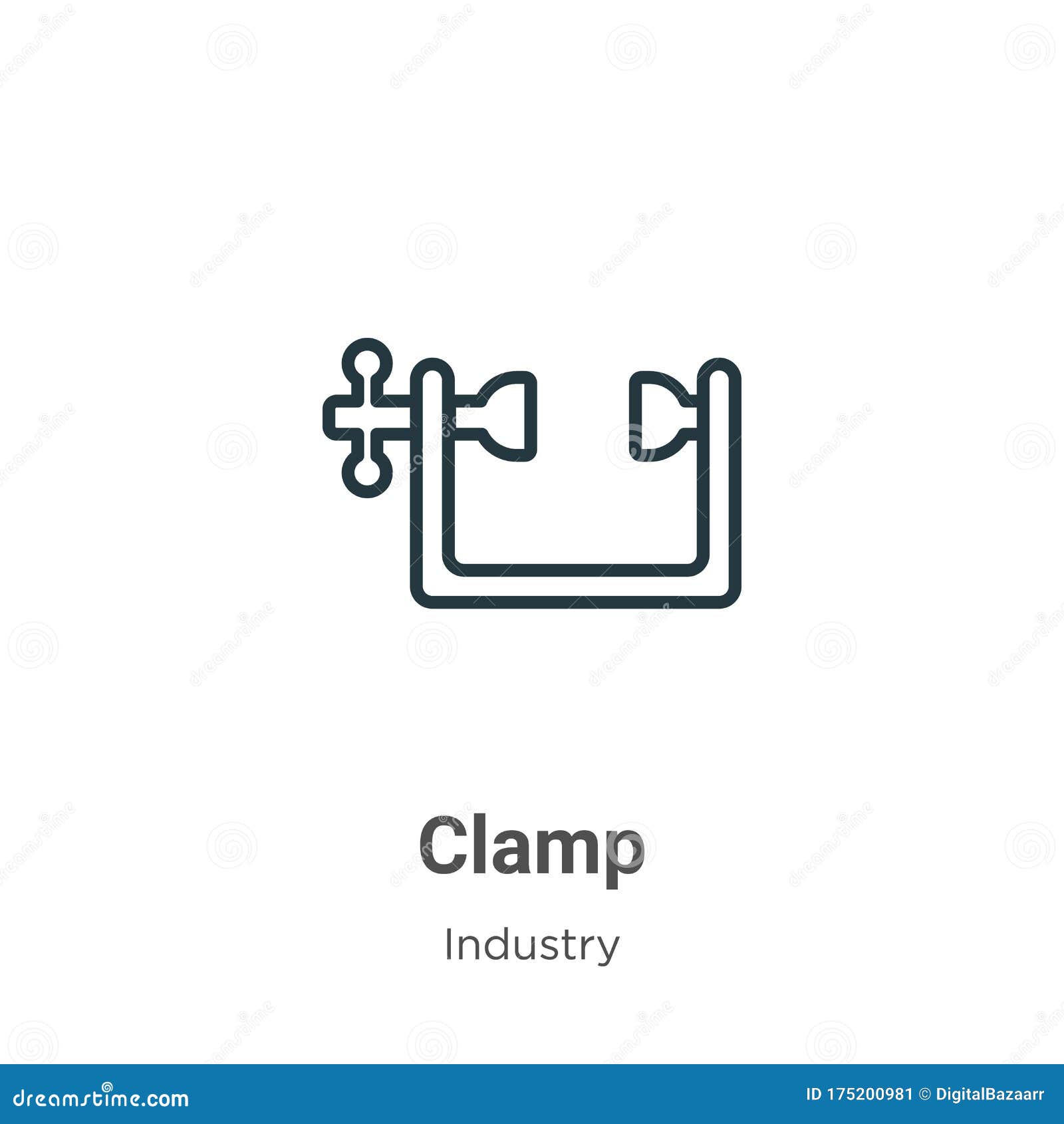 Clamp Outline Vector Icon. Thin Line Black Clamp Icon, Flat Vector ...