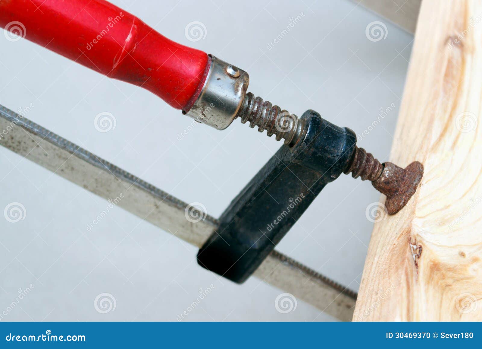 Clamp with red handle stock photo. Image of equipment - 30469370