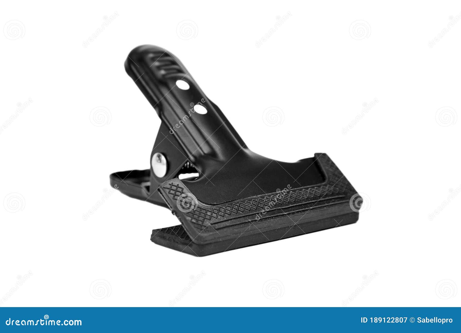 Clamp, Spring Clip with Rubber Protective Sleeve, Isolated on White ...