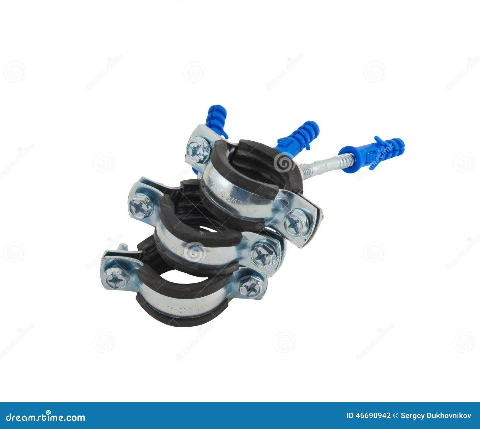 Clamp for water pipes stock photo. Image of holder, installation - 46690942