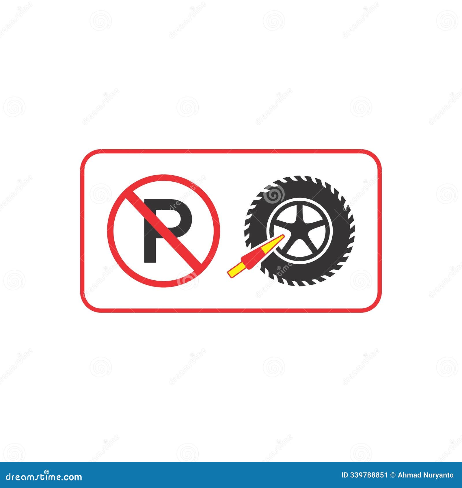 Clamp Zone Signage, Stop Ilegal Parking Warning. Stock Illustration ...