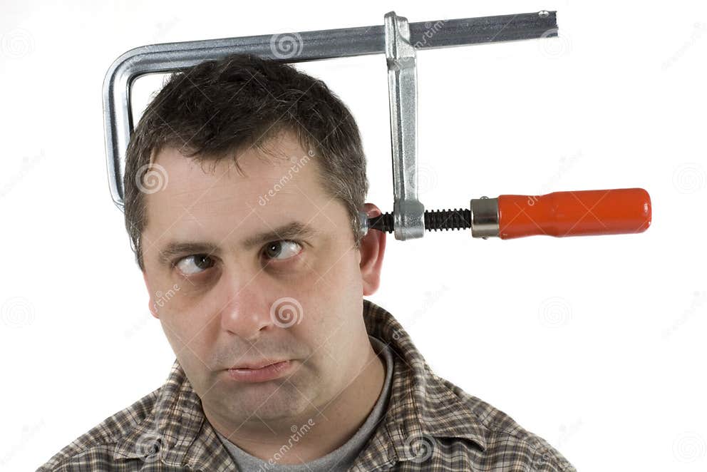 Clamped head stock image. Image of cramp, hokum, person - 899125